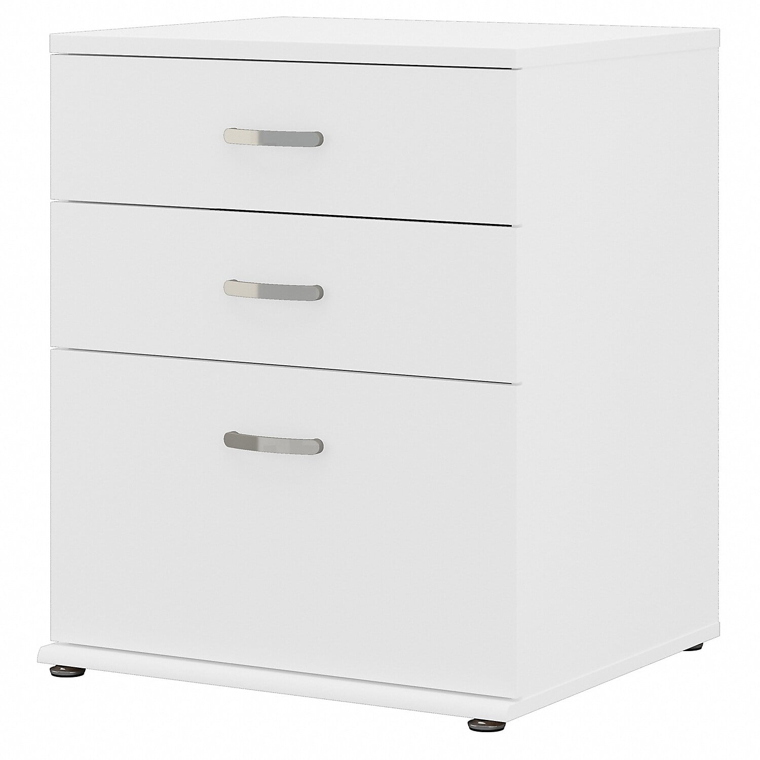 Universal Floor Storage Cabinet with Drawers in White - Engineered Wood ...