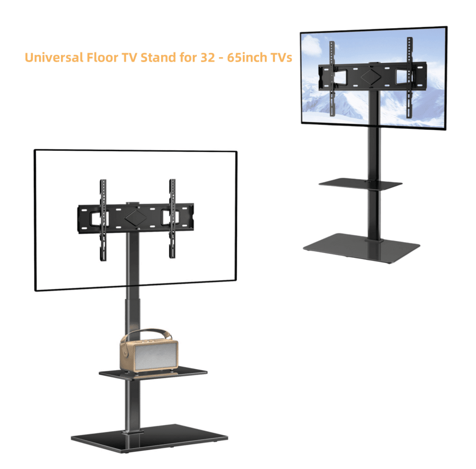 Universal Floor TV Stand for 32 - 65inch TVs, Supports Up to 90 lbs ...