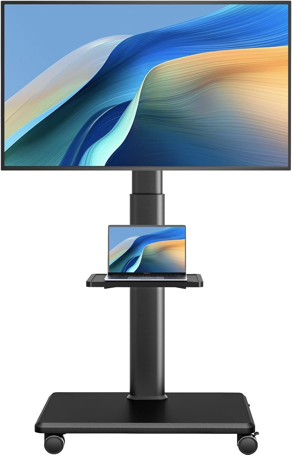 Universal Floor TV Stand, Portable Rolling Floor TV Mount with Wheels ...