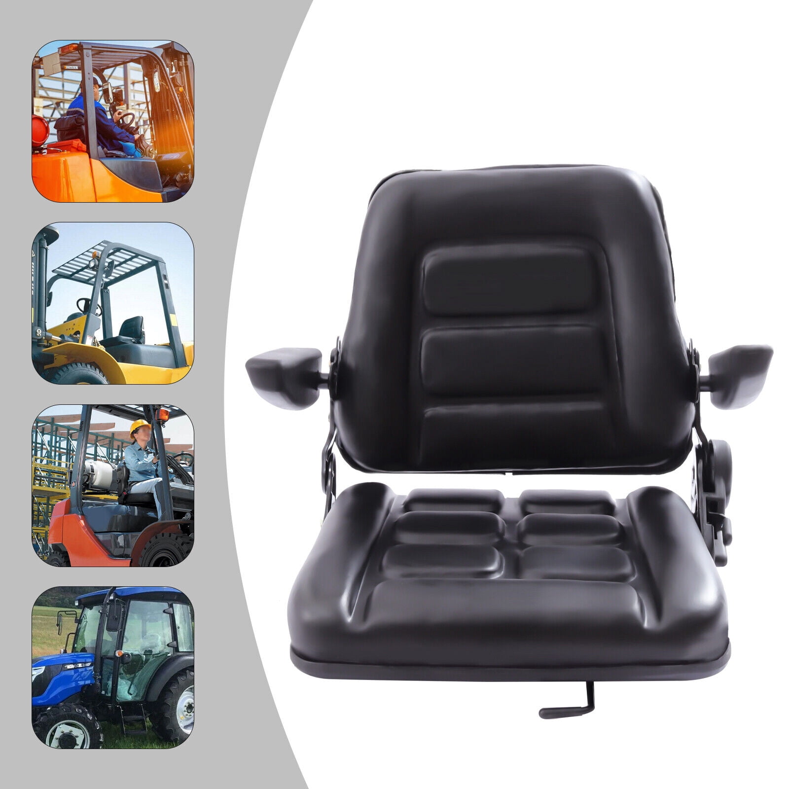 Universal Forklift Seat with Armrest, Fordable Tractor Seat with 175 ...