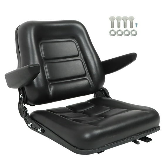 Universal Forklift Seat PVC Tractor Seat Foldable W/ Armrests & Safety ...