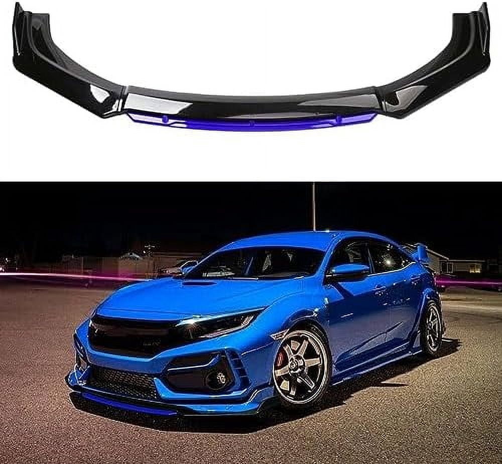 Universal Front Bumper Lip Body Kit, ABS Front Spoiler Glossy Black ...