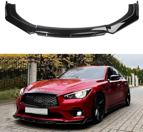 Universal Front Bumper Lip Body Kit ABS Glossy Black Front Lip Spoiler ...