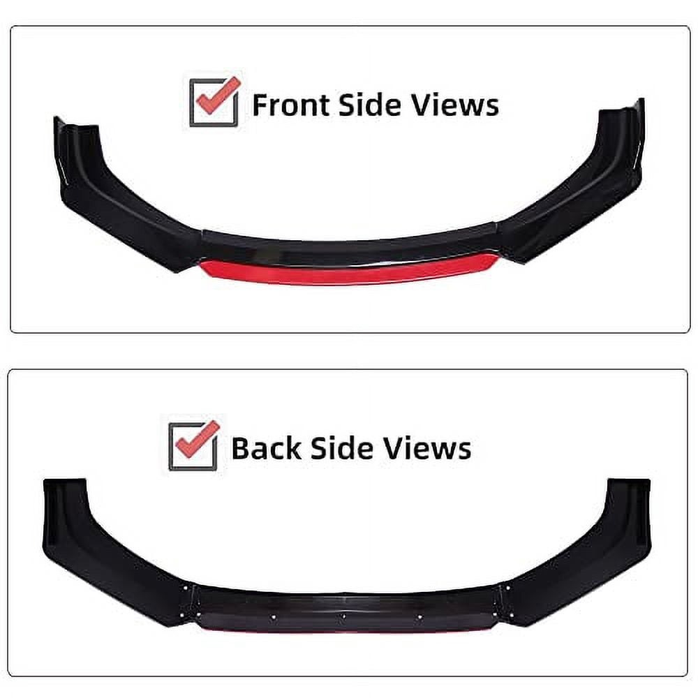 Universal Front Bumper Lip Body Kit, ABS Front Spoiler Glossy Black ...
