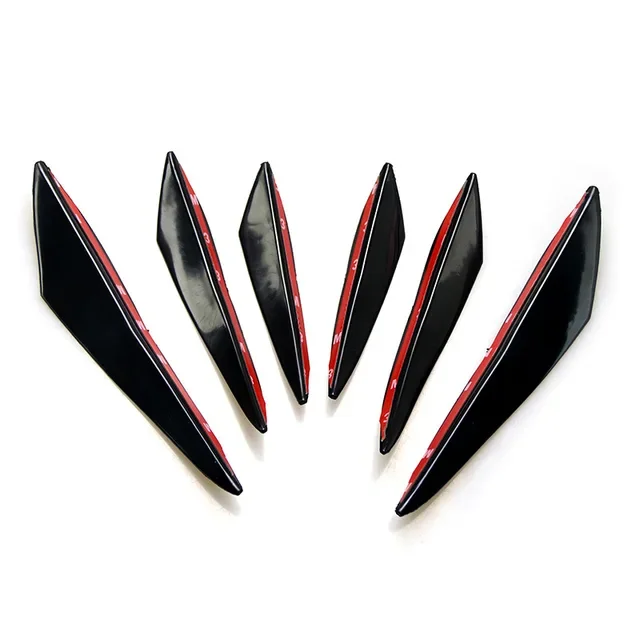 Universal Front Bumper Lip Diffuser Spoiler Canard Fins Body Kit 6pcs ...