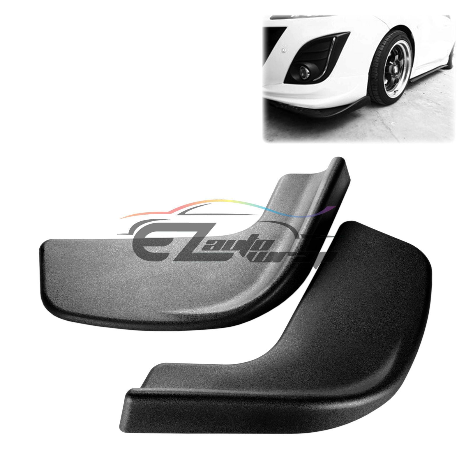 Universal Front Bumper Lip Splitter Spoiler Diffuser Black Urethane ...