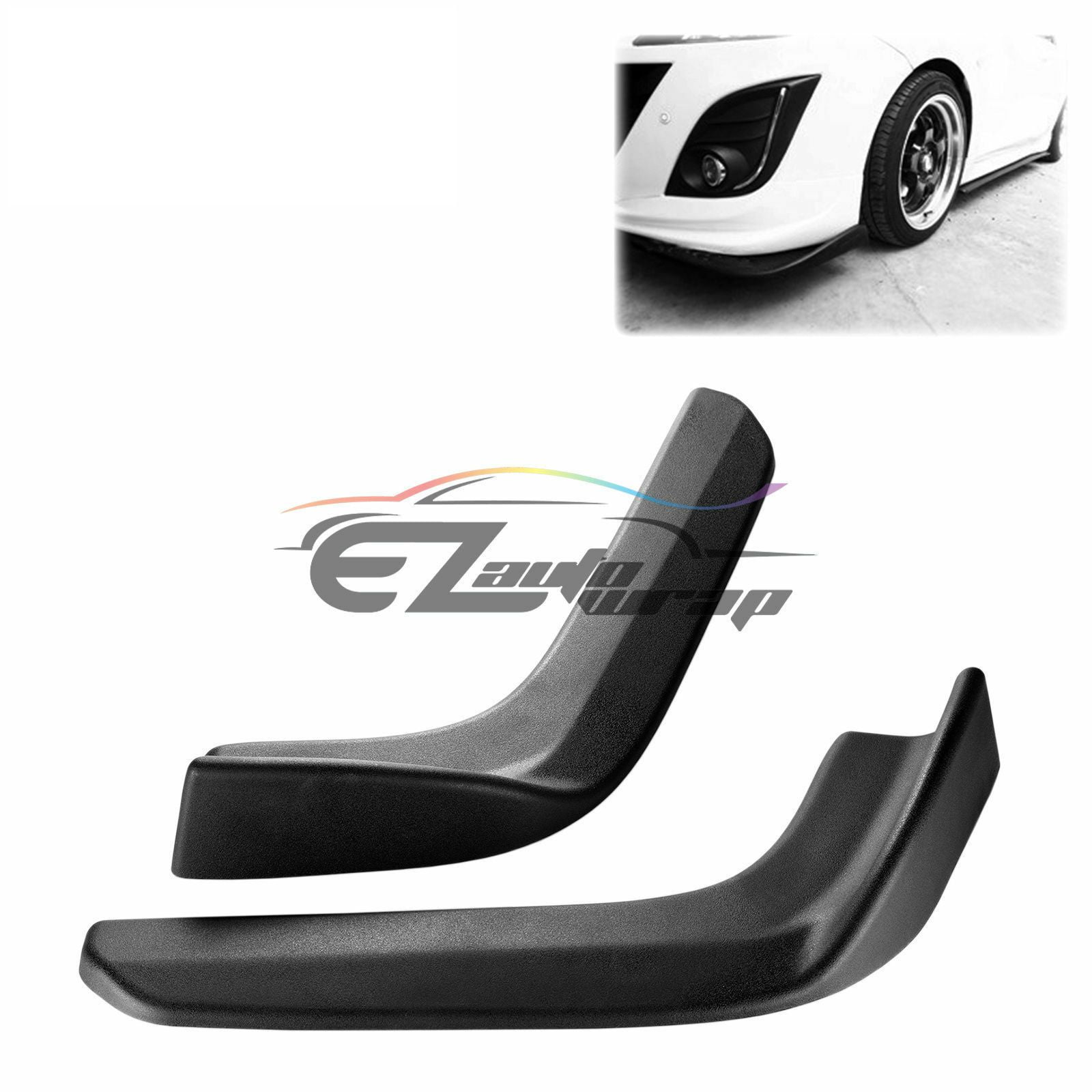 Universal Front Bumper Lip Splitter Spoiler Diffuser Black Urethane ...