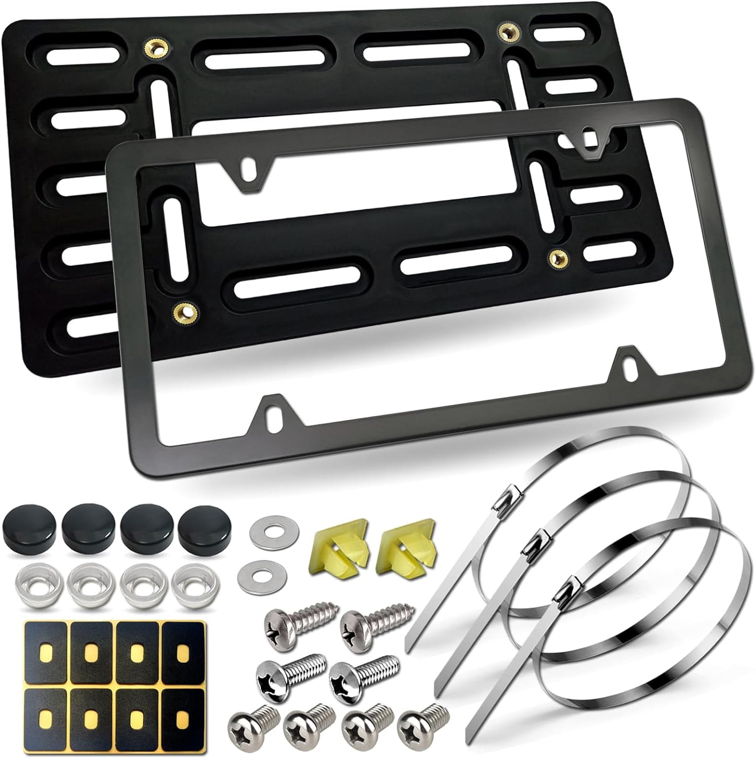 Universal Front License Plate Bracket - Heavy Duty Mounting Kit with ...