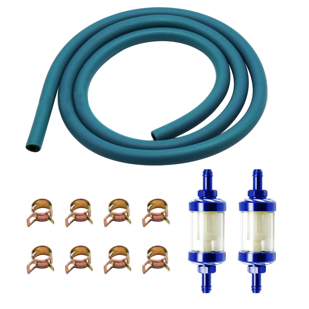 Universal Fuel Filter & 8 Clips With Hose Pipe Air Tube Spring Clips ...