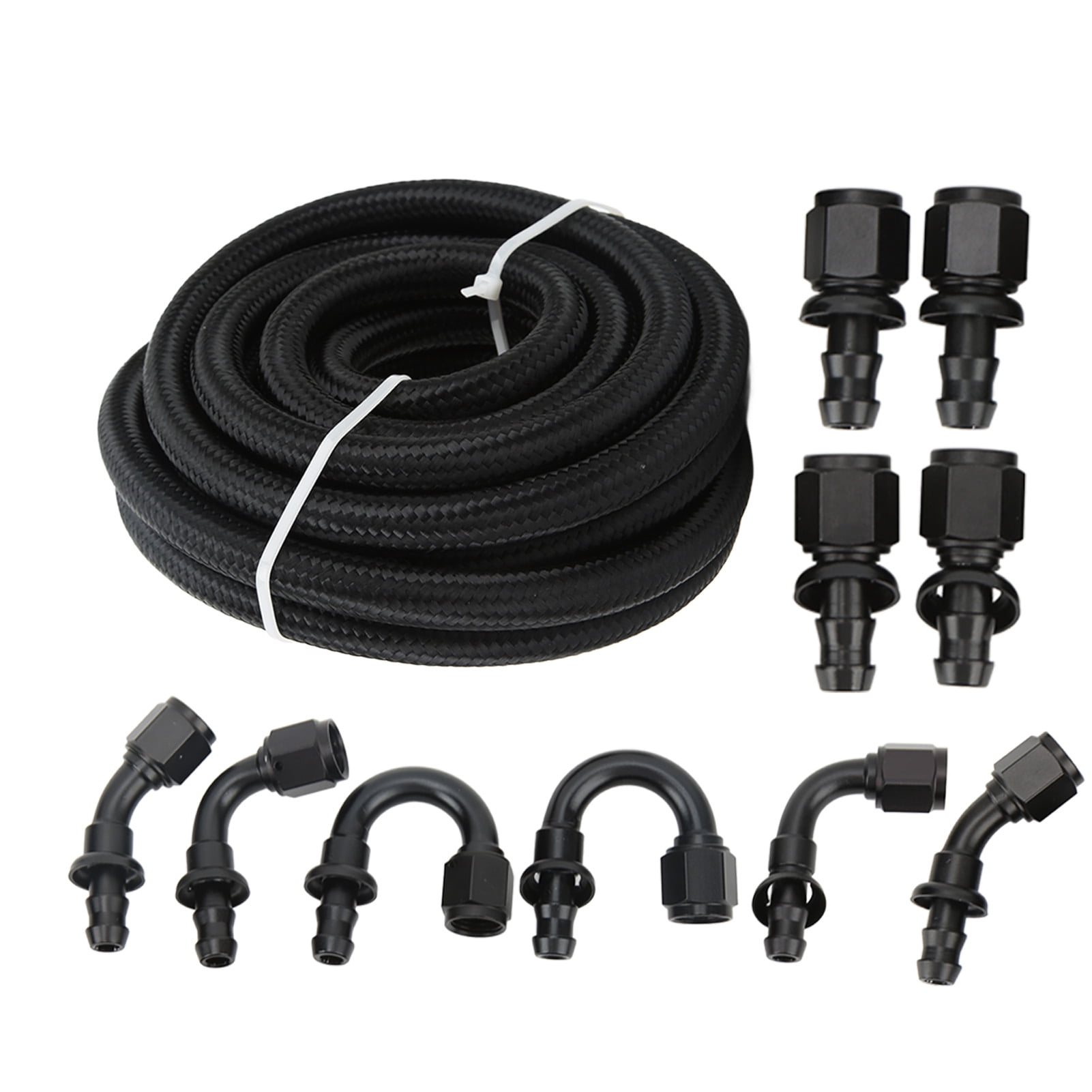 Universal Fuel Line Kit, Black, Complete with 10 Stainless Steel ...