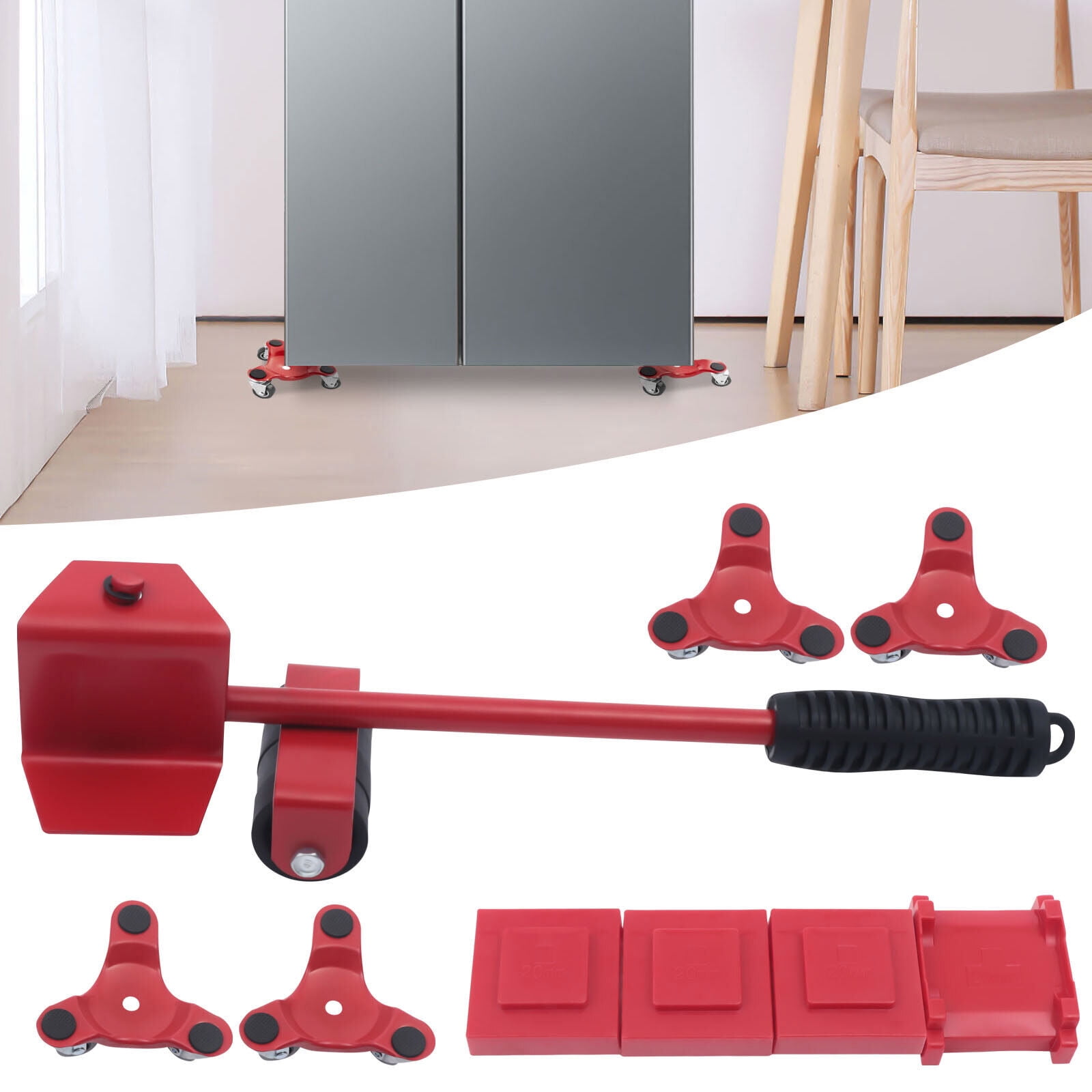 Universal Furniture Mover with Wheel Sliders+Crowbars Heavy Object ...