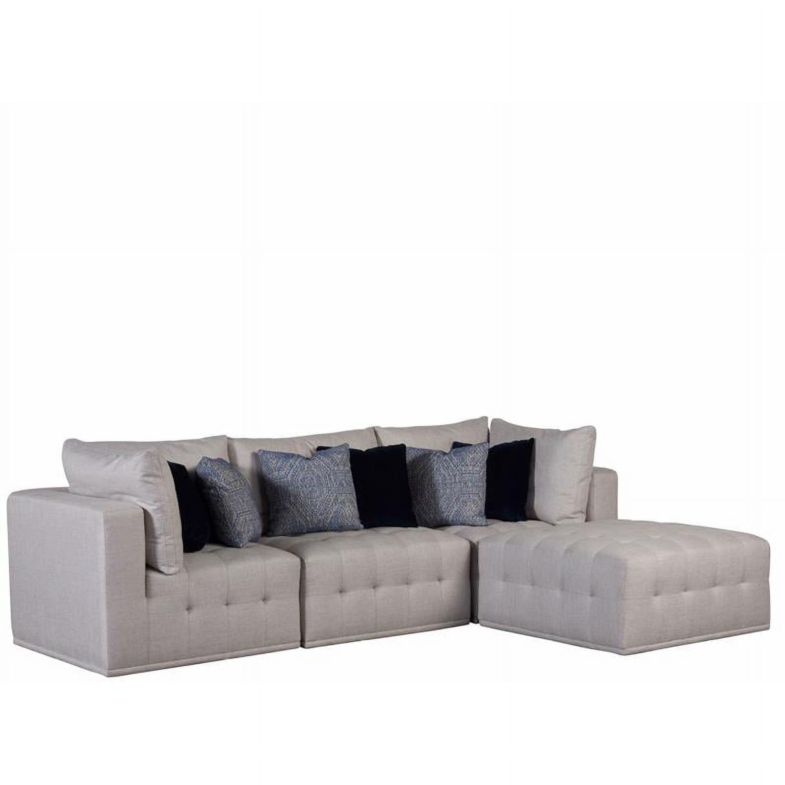 Universal Furniture Upholstered Donovan 4 Piece Sectional in Gray ...