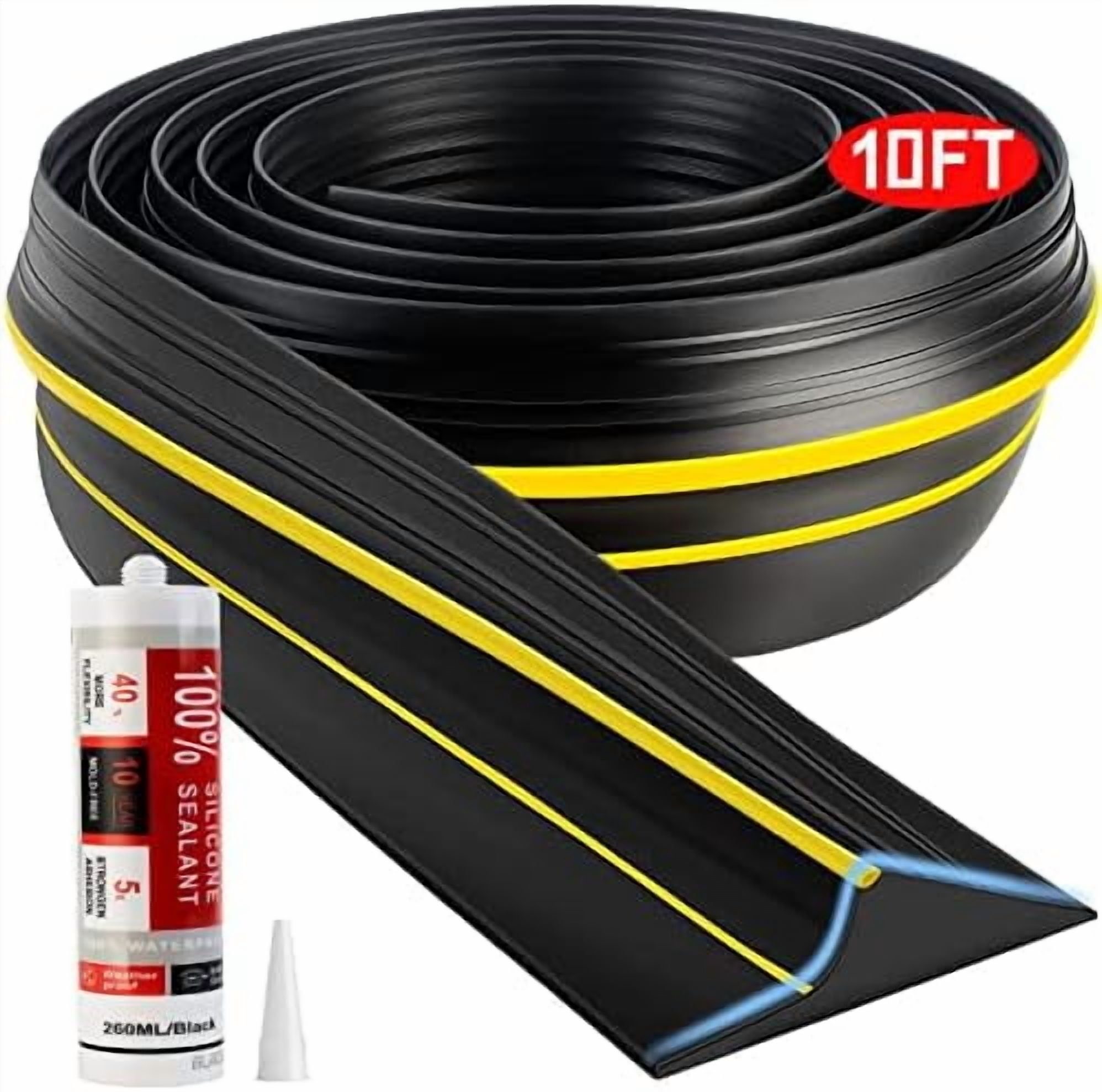 Universal Garage Door Threshold Seal Strip 10FT Kit, Bottom Waterproof ...
