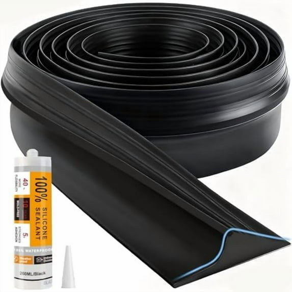 Universal Garage Door Threshold Seal Strip 16FT Kit, Bottom Waterproof ...