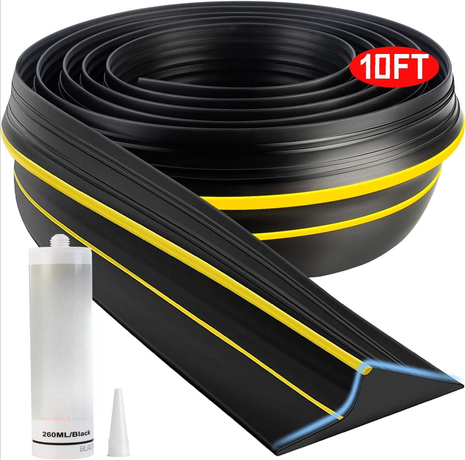 Universal Garage Door Threshold Seal Strip 20FT Kit, Bottom Waterproof ...