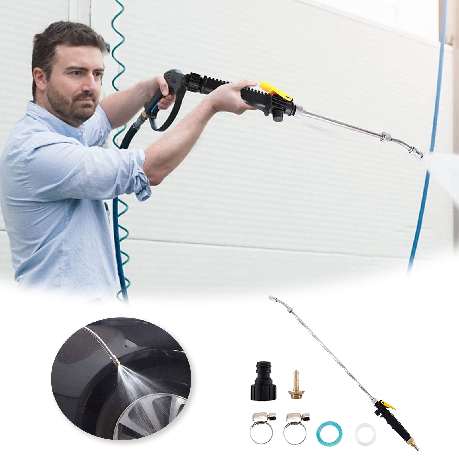 Universal Garden Hose Sprayer Wand Replacement Stainless Steel Sprayer ...