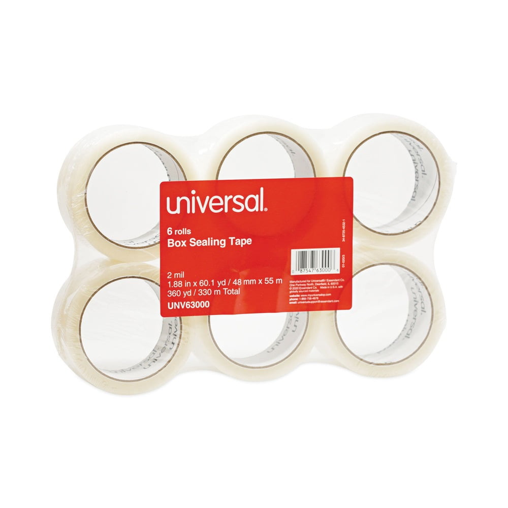 Universal General-Purpose Box Sealing Tape, 48mm x 54.8m, 3" Core ...