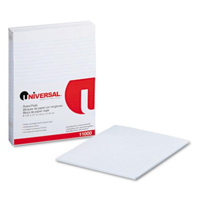 Universal Glue Top Writing Pads- Wide Rule- Letter- White- 50-Sheet ...