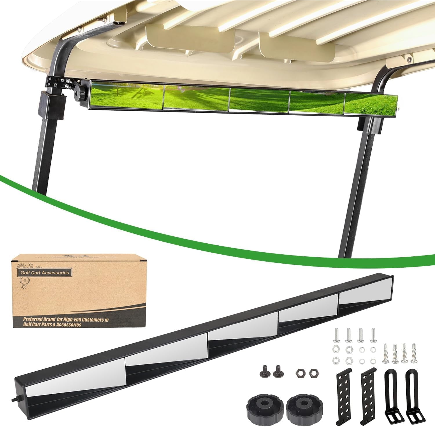 Universal Golf Cart 5 Panel Mirror for EZGO, Club Car, Wide Angle Rear ...