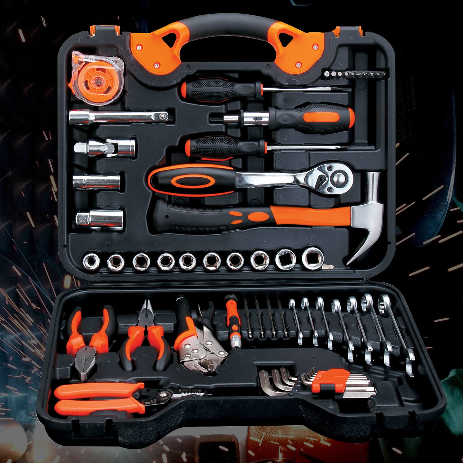 Universal Hand Tool Set, Electrician Grade, 20-Piece Kit, Plastic Tool ...
