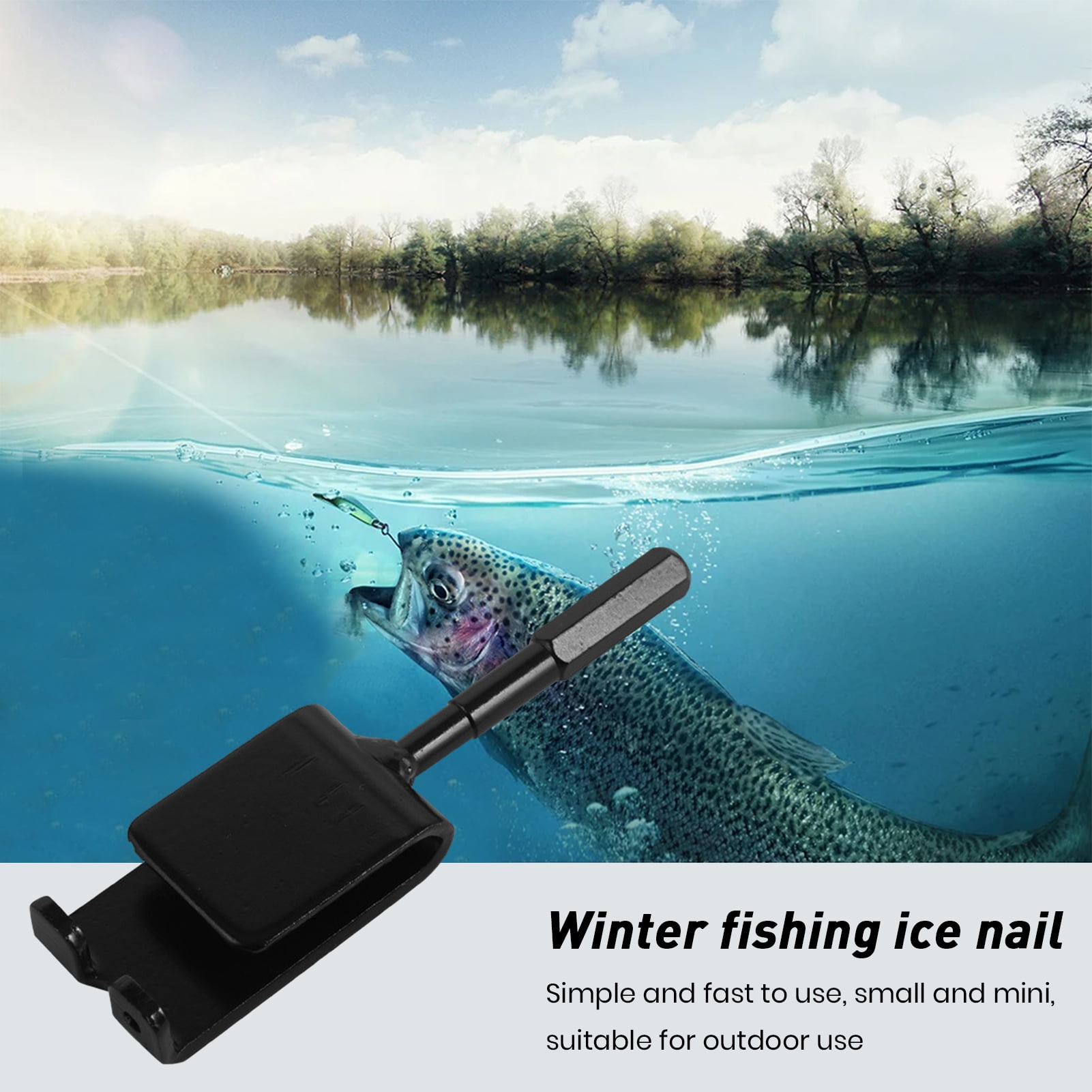Universal Ice Drill Tool- Winter Fishing Ice Stake Nail for Ice Insert ...