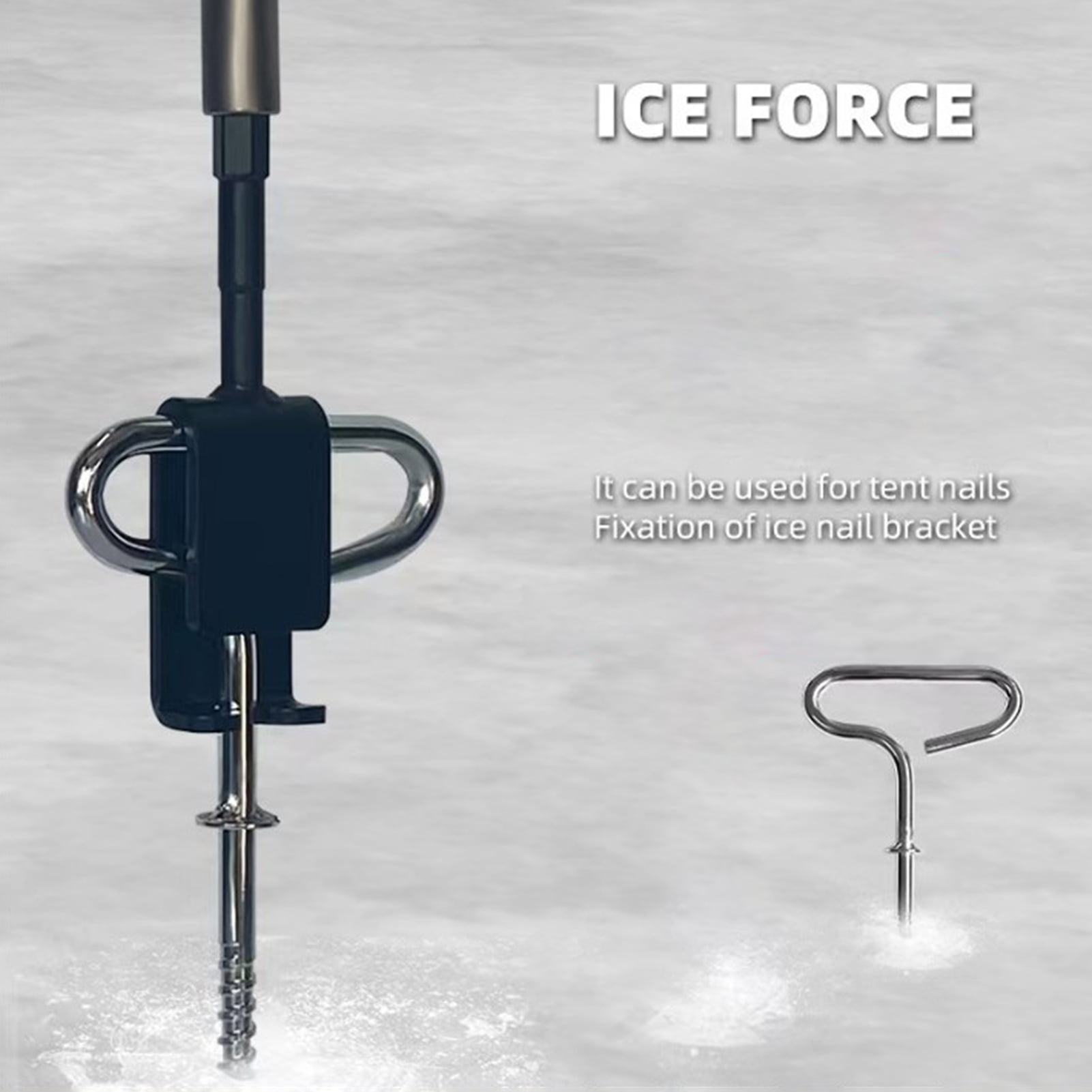 Universal Ice Drill Tool- Winter Fishing Ice Stake Nail for Ice Insert ...