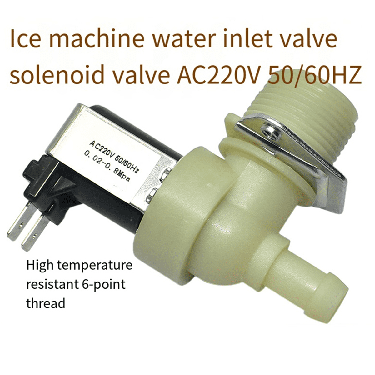 Universal Ice Machine Water Inlet Valve AC220V Solenoid Valve Plastic 6 ...