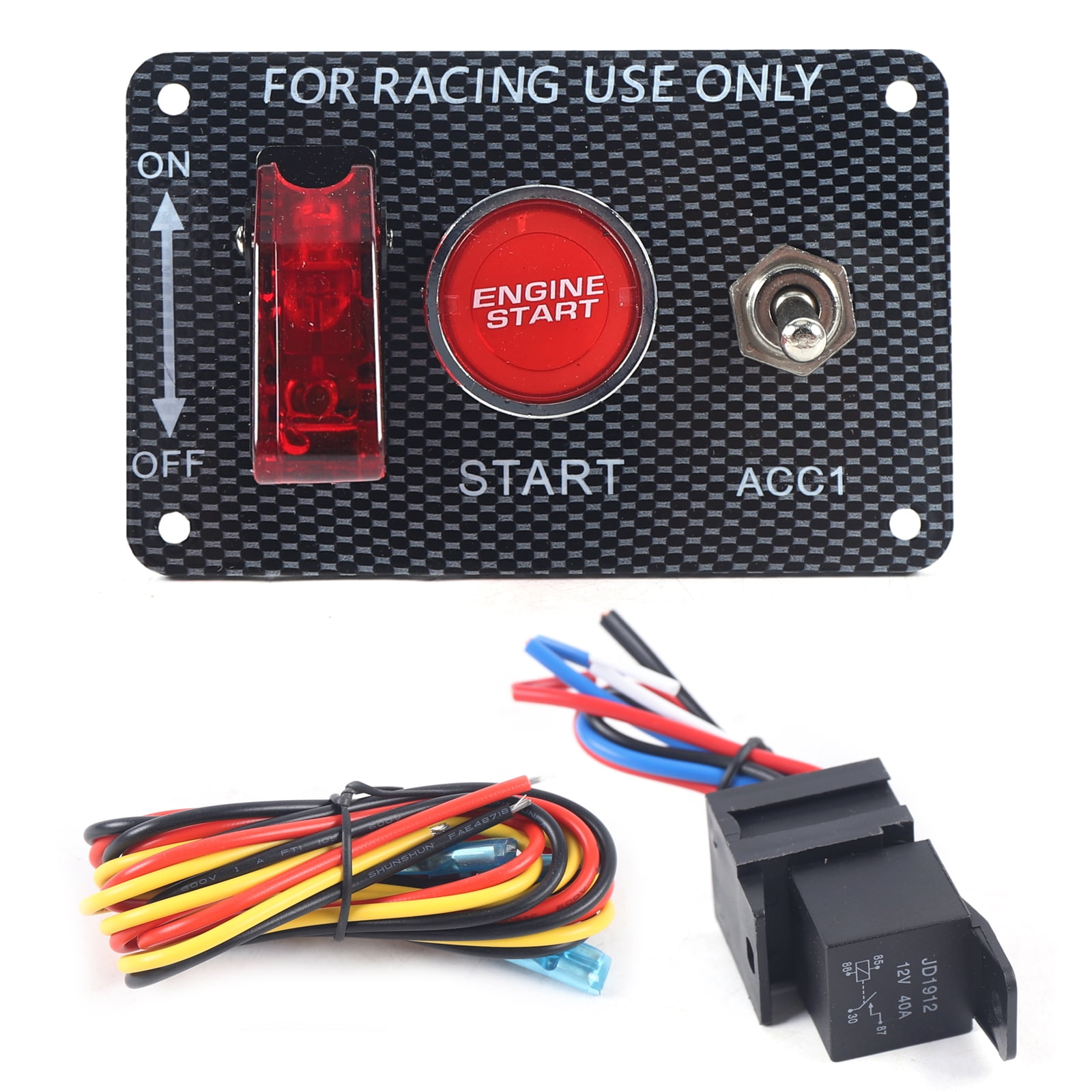 Universal Ignition Engine Start Switch Panel Toggle Switch, 12V ...