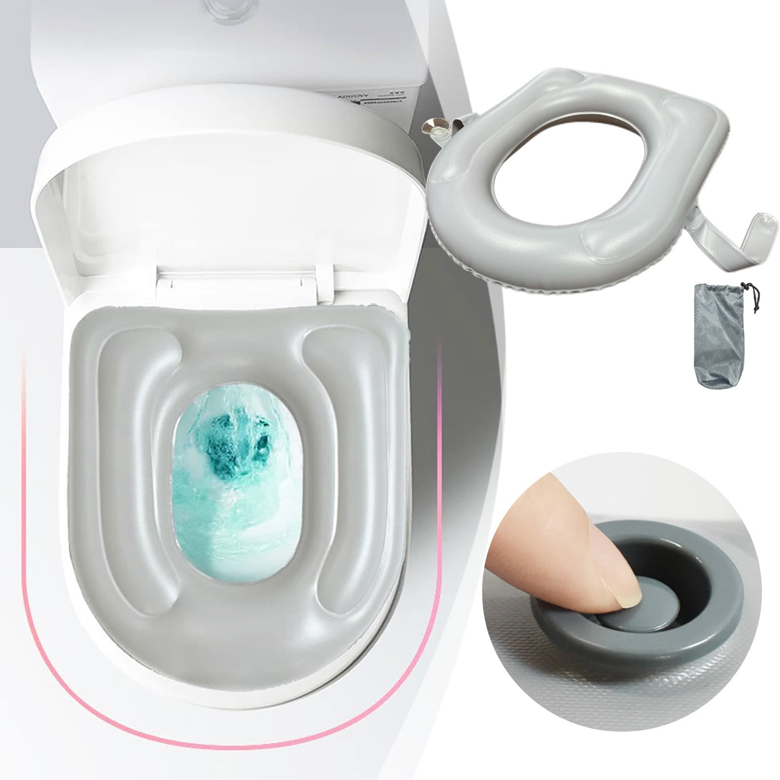 Universal Inflatable Toilet Seat Cushion, Height Adjustable Toilet Seat ...