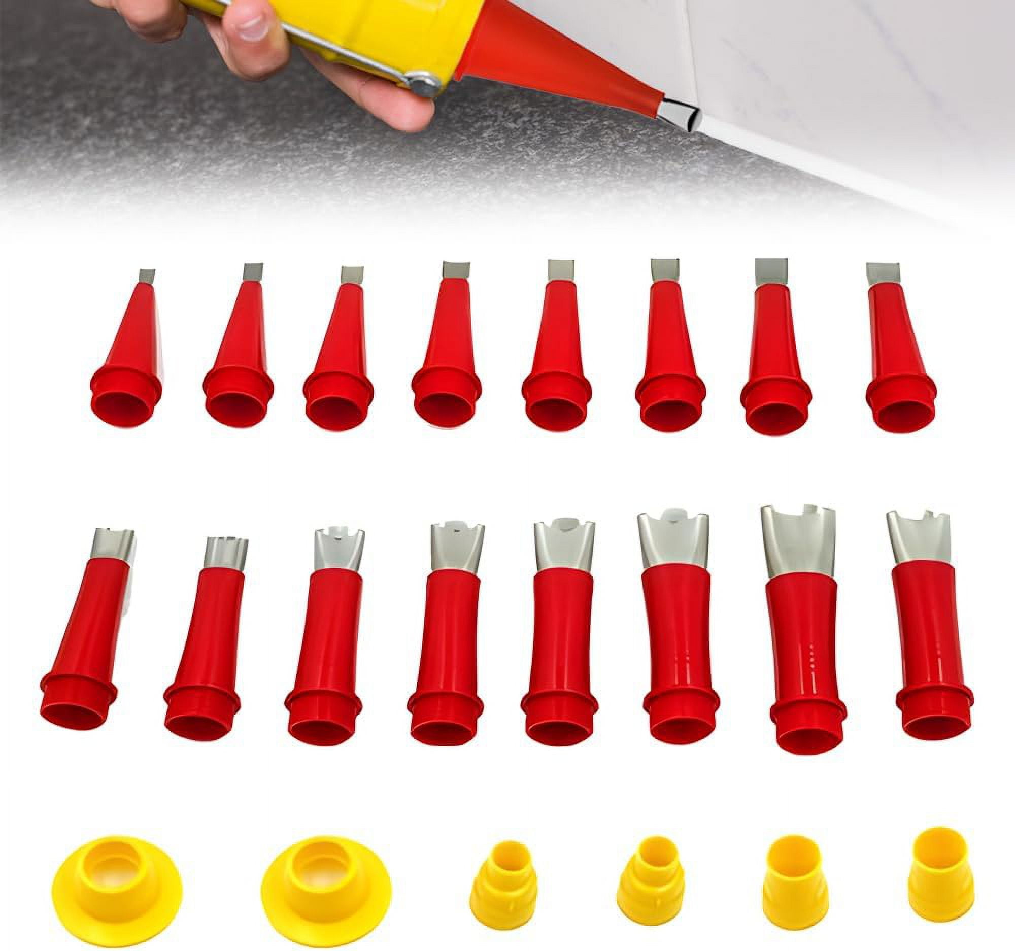 Universal Integrated Rubber Nozzle Tool Kit, Caulking Tool Kit Easy ...