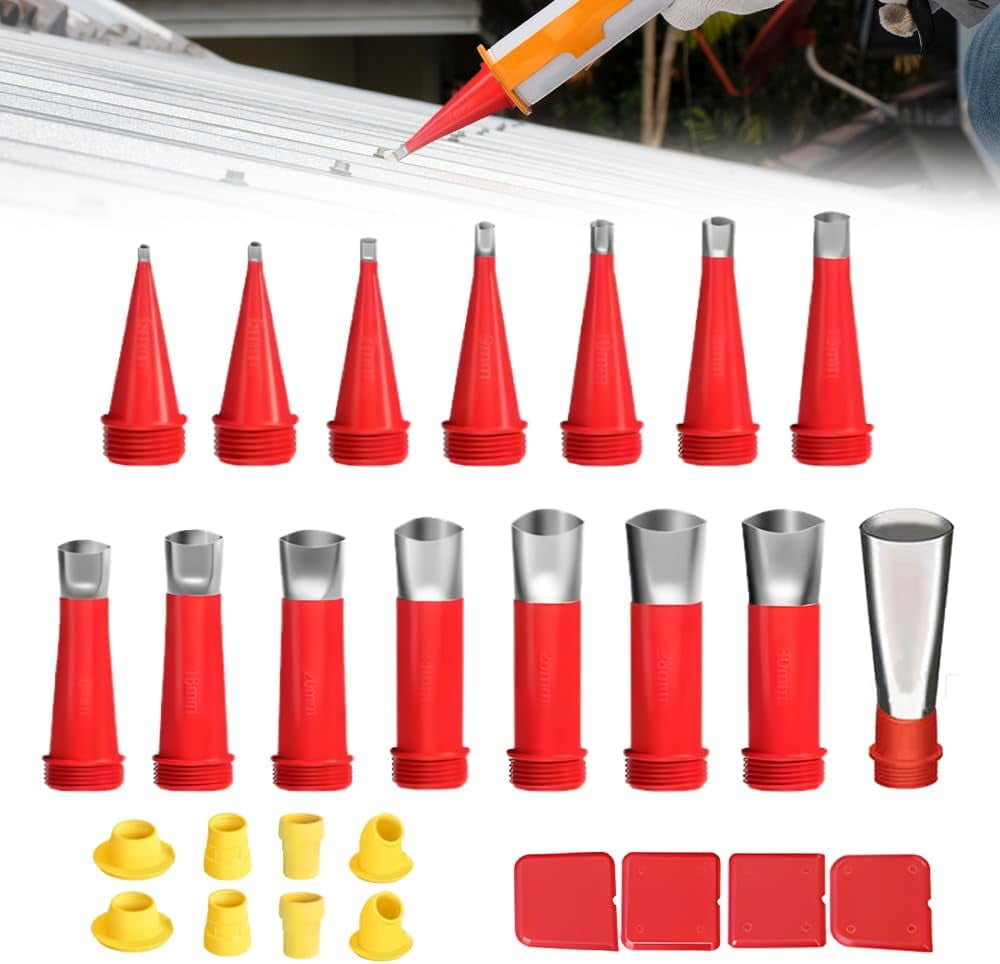 Universal Integrated Rubber Nozzle Tool Kit, Caulking Tool Kit Easy ...