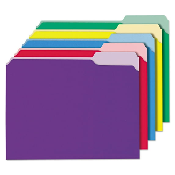Universal Interior File Folders, 1/3-Cut Tabs, Letter Size, Assorted ...