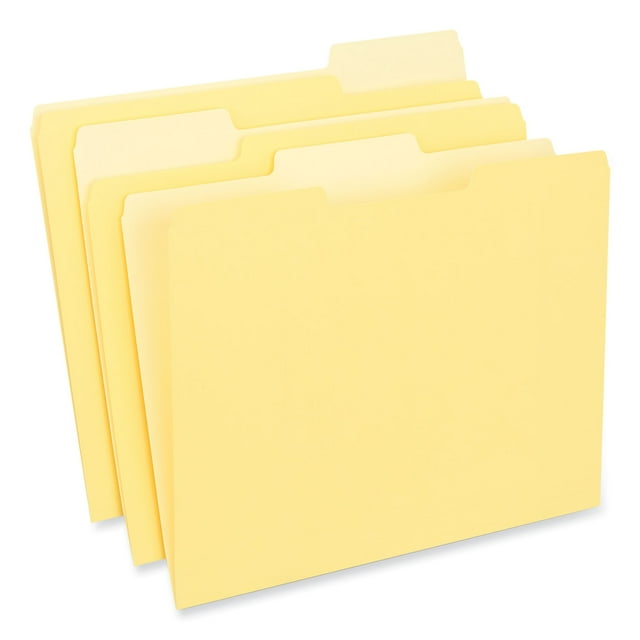 Universal Interior File Folders, 1/3-Cut Tabs, Letter Size, Yellow, 100 ...