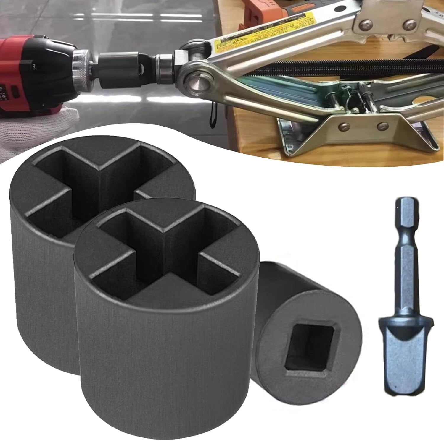 Universal Jack Socket Adapter for Hand Drill, Sturdy Scissor Jack Drill ...