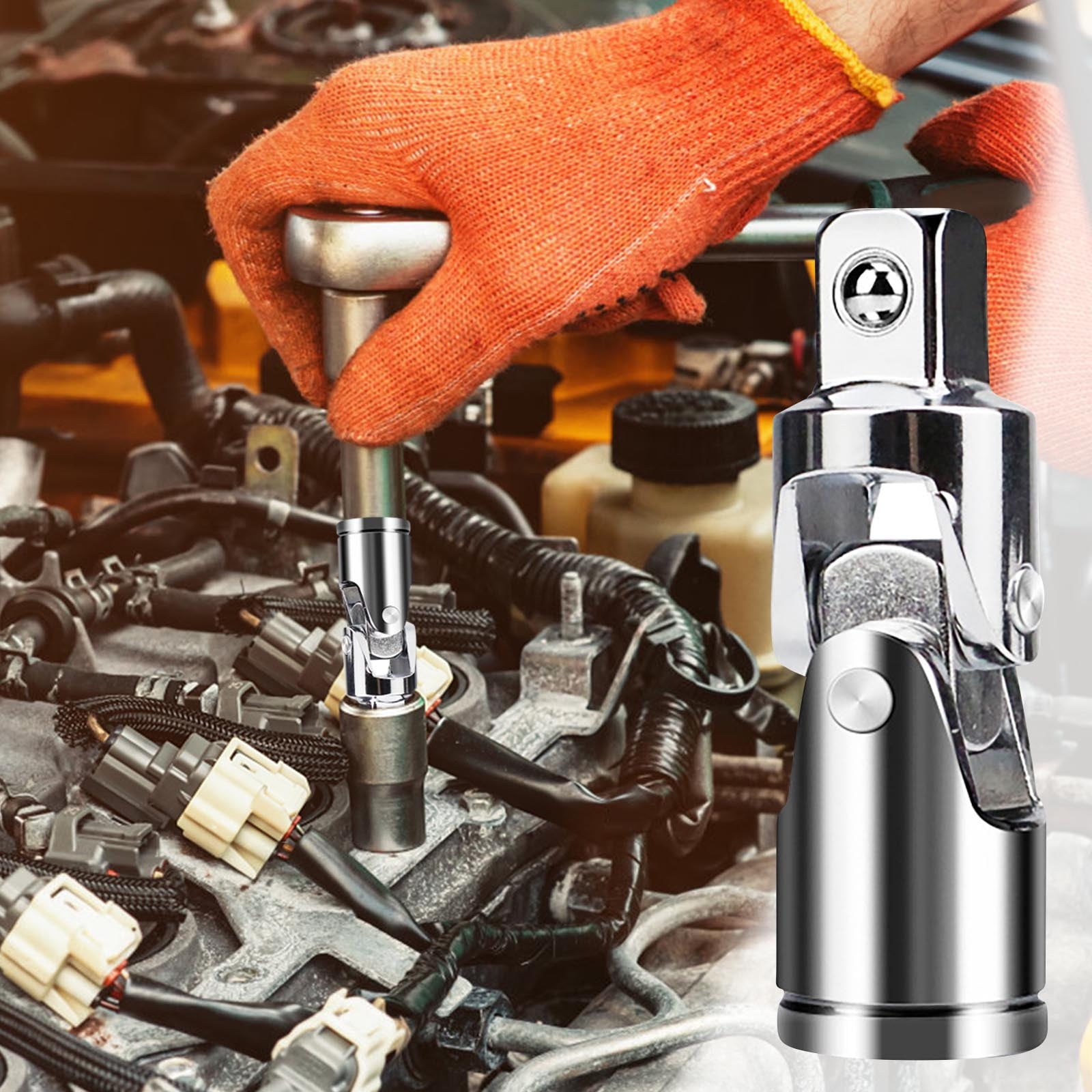 Universal Joint Adapter Wrench Conversion Head | 360° Rotating Swivel ...
