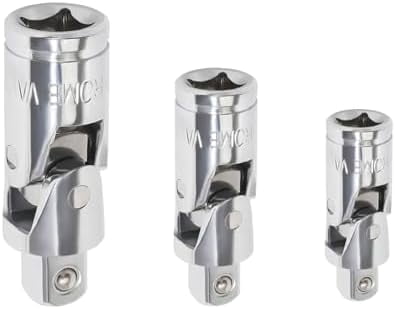 Universal Joint Socket, 3-Piece 1/4in, 3/8in, 1/2in Drive Universal ...