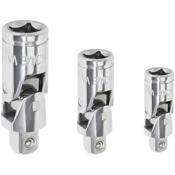 Universal Joint Socket, 3-Piece 1/4in, 3/8in, 1/2in Drive Universal ...