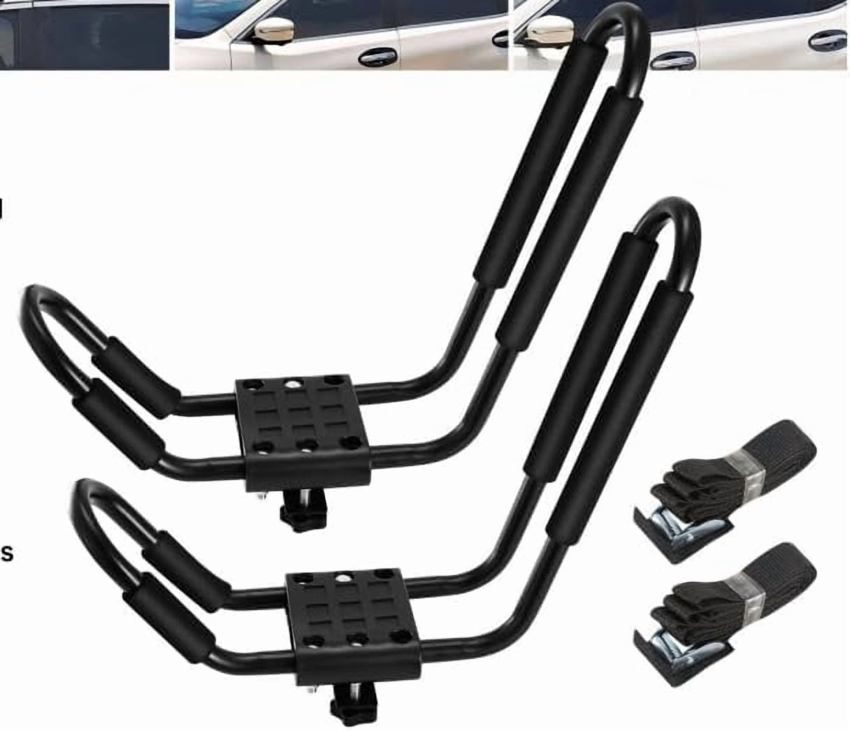 Universal Kayak Roof Rack for Car, 1 Pair J-Bar Carrier Holder Car Top ...