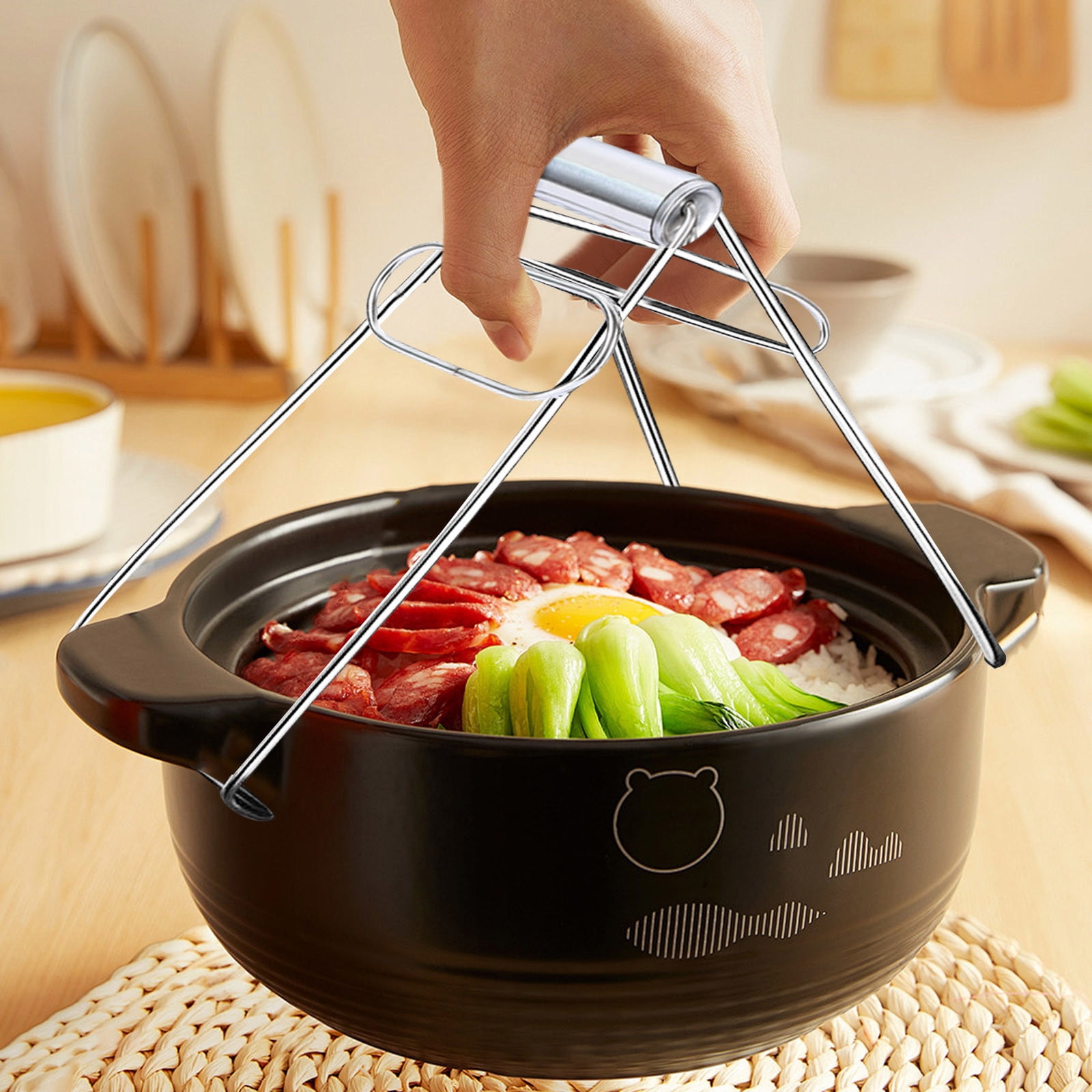 Universal Kitchen Stainless Steel Plate Lifter, Folding Hot Dish Plate ... Universal Kitchen Stainless Steel Plate Lifter, Folding Hot Dish Plate ...