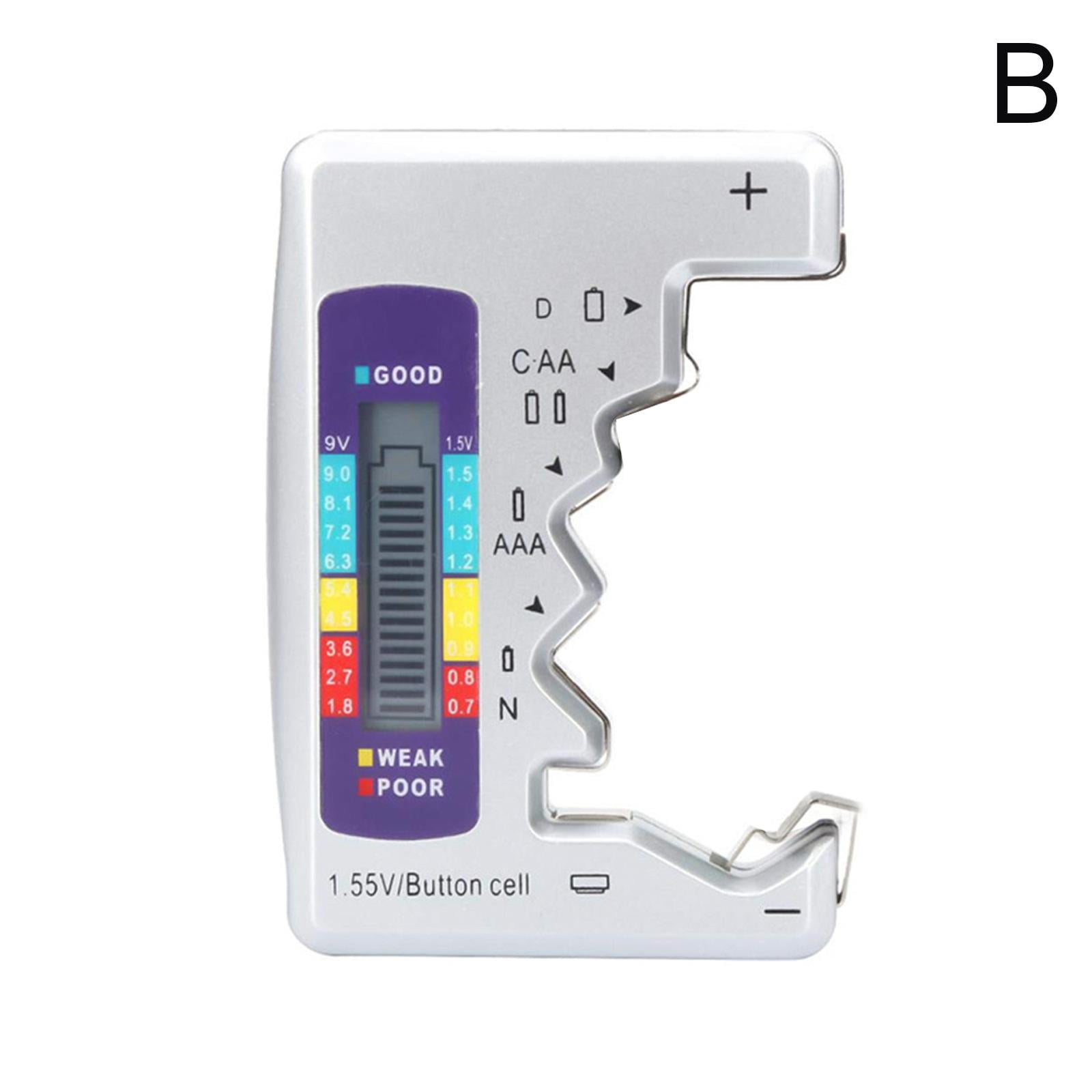 Universal LCD Digital Battery Tester Checker AA, AAA, 9V PP3, Button ...