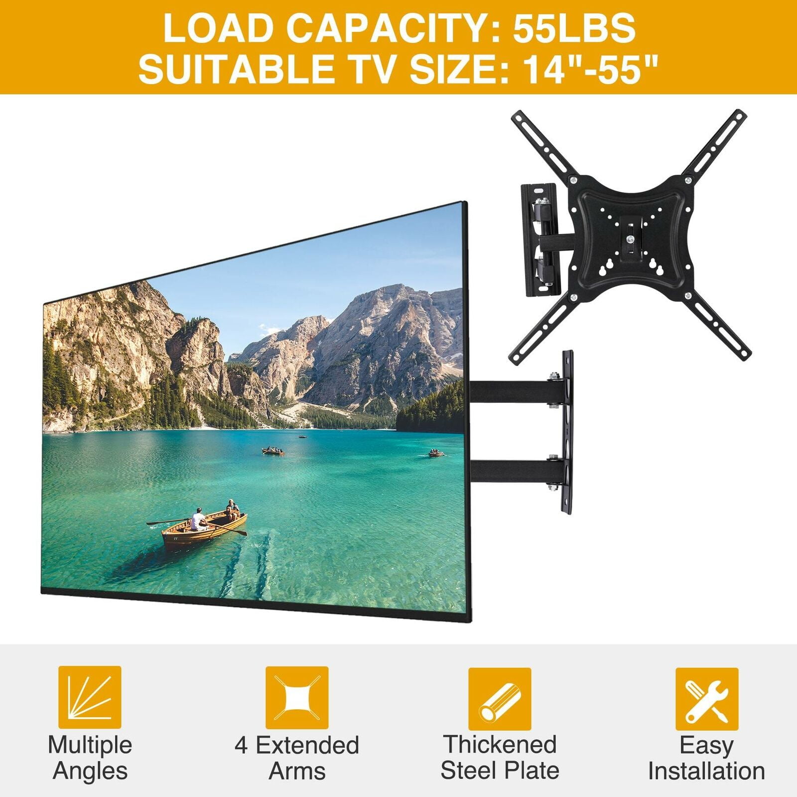 Universal LCD LED TV Wall Mount PC Monitor TV Holder Rotated TV Wall ...