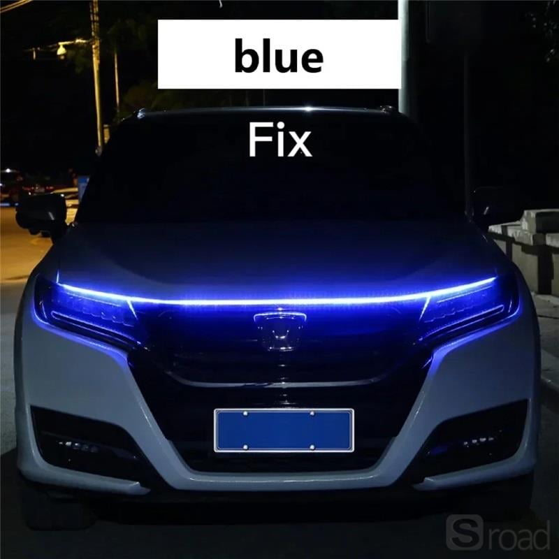Universal LED Car Hood Light Strip, Sequential Turn Signal DRL Daytime ...