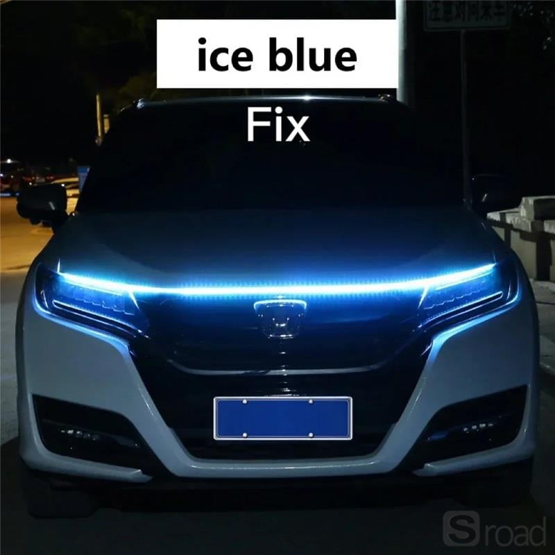 Universal LED Car Hood Light Strip, Sequential Turn Signal DRL Daytime ...