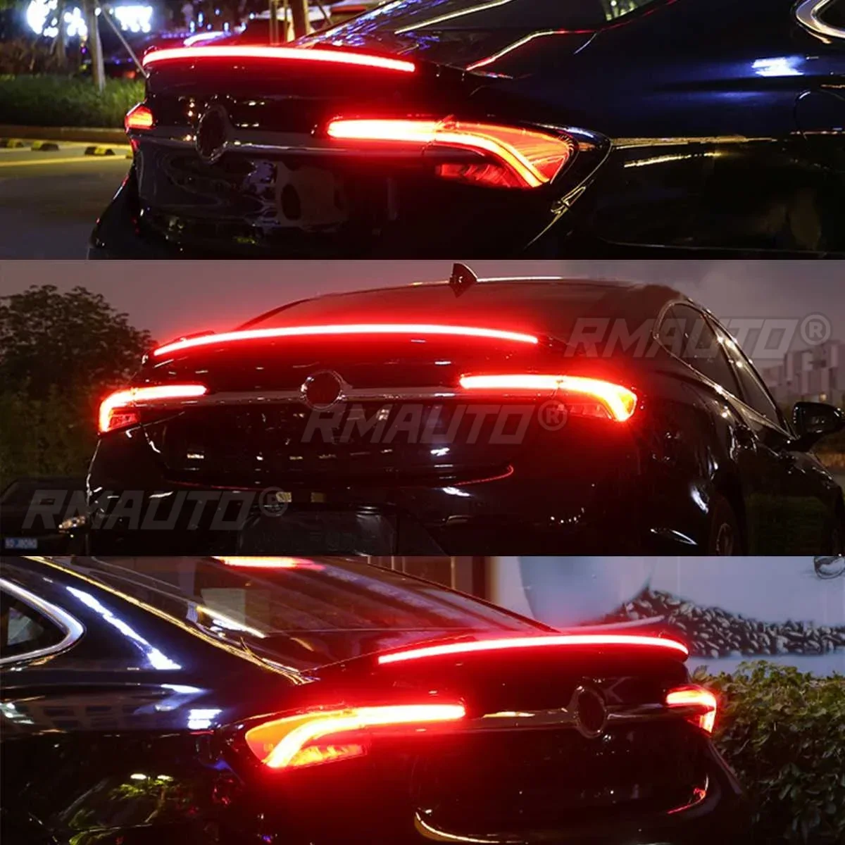 Universal LED Spoiler Dynamic Turn Signal Brake Light Rear Trunk Roof ...
