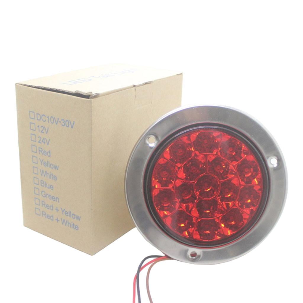 Universal LED Tail Lights 12V-24V 16 LED Rear Round Lamps Indicator ...