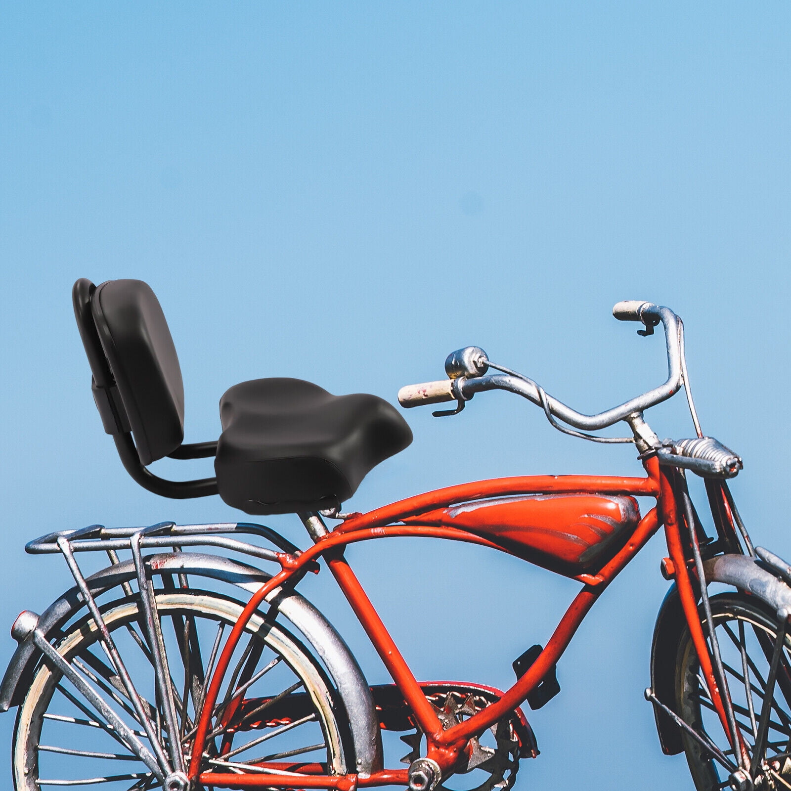 Universal Large Comfort Bicycle Seat Saddle Black Back Rest Beach ...