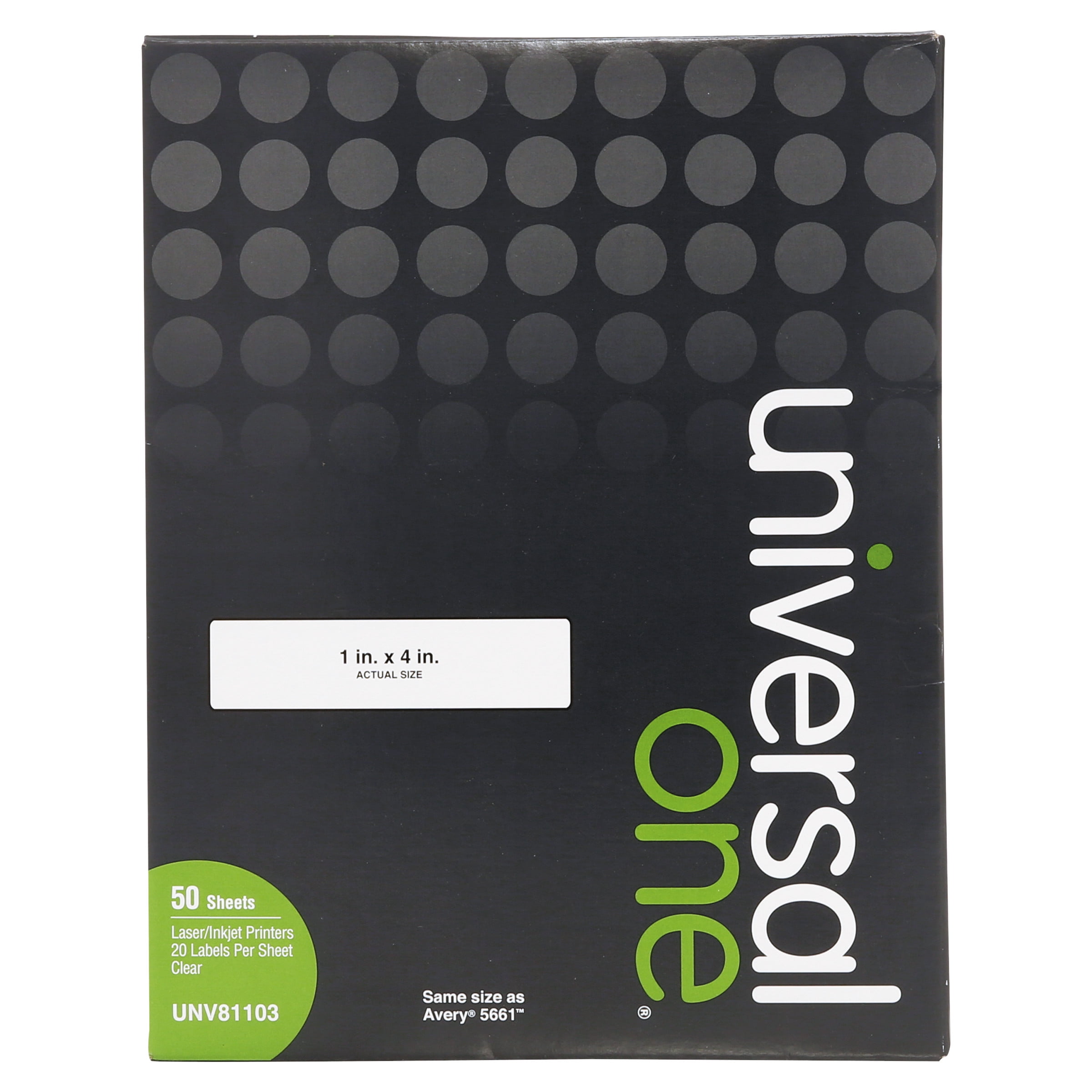 Universal Laser Printer Permanent Labels, 1 x 4, Clear, 1000/Box ...