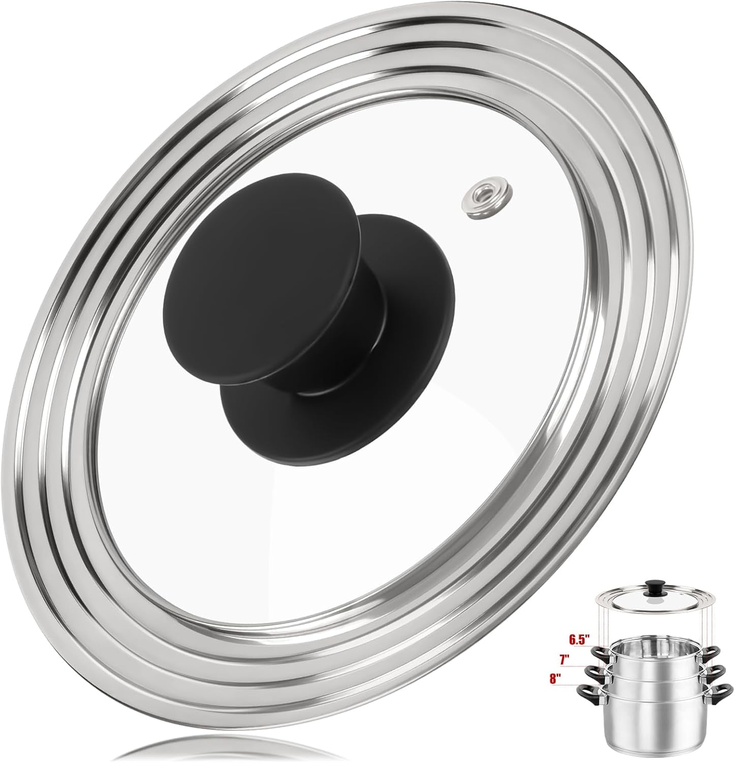 Universal Lid for Pots, Pans and Skillets, Fits 9, 10 and 10.5 Inch ...