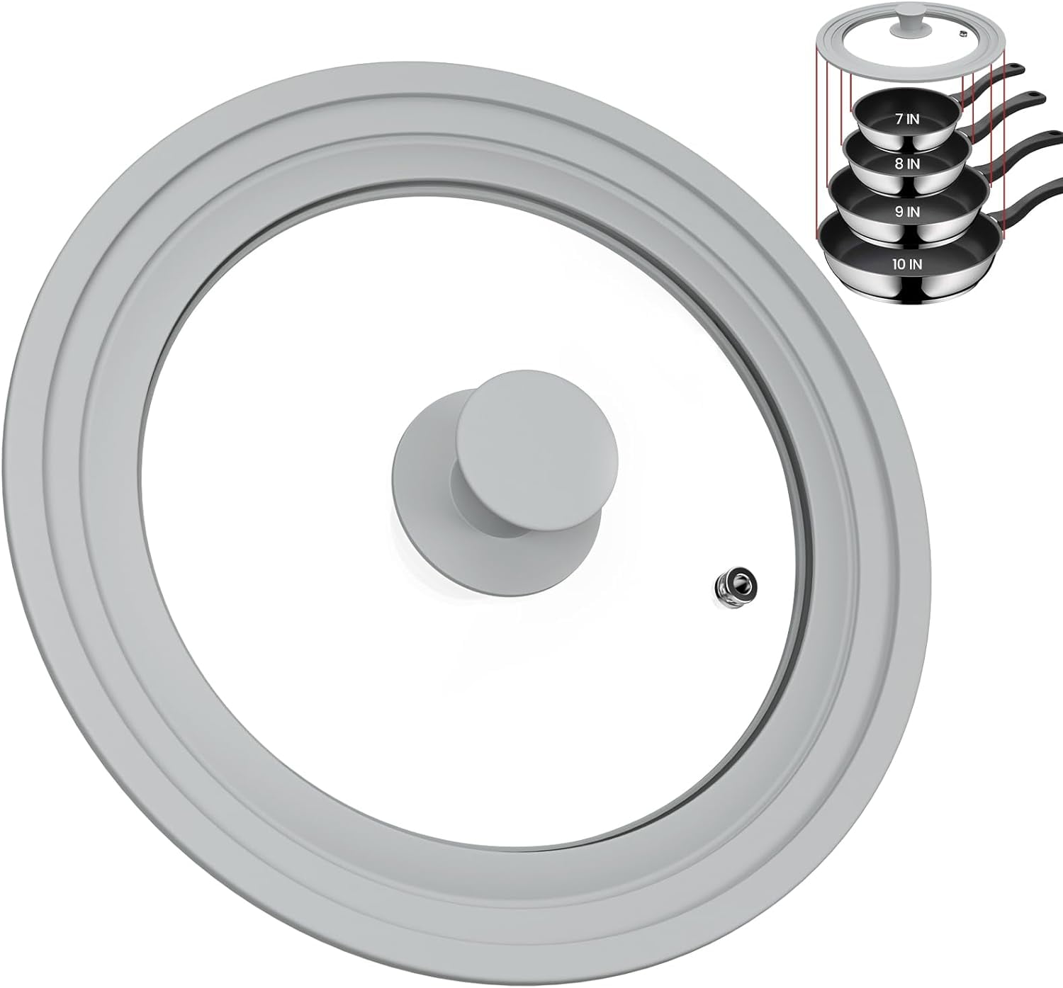 Universal Lid for Pots, Pans, and Skillets - Tempered Glass Lid with ...