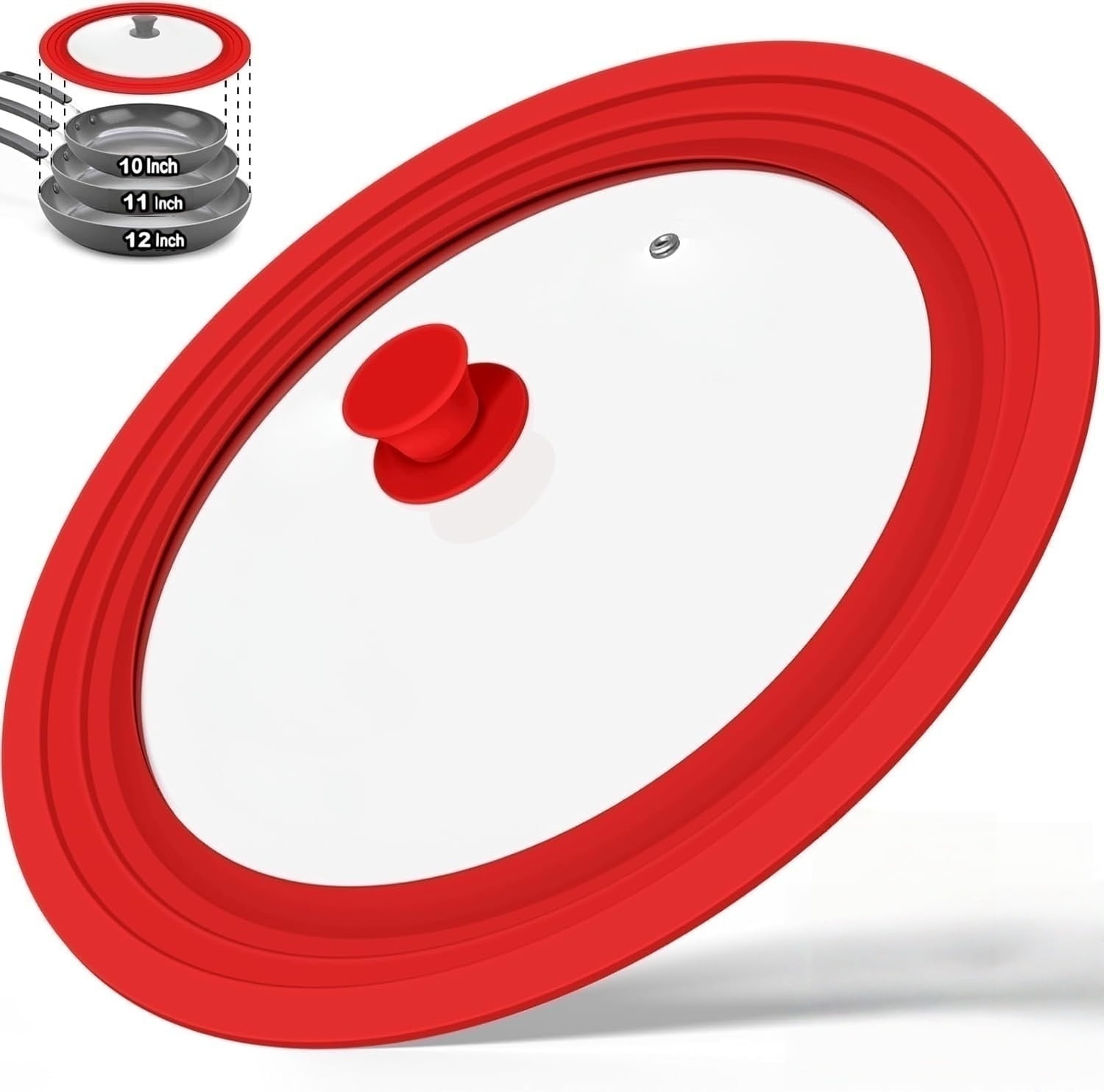 Universal Lid for Pots and Pans - Tempered Glass Pan Lid with Heat ...